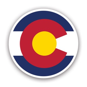 Colorado C Logo Round Flag Sticker - Decal - American Made - UV ...