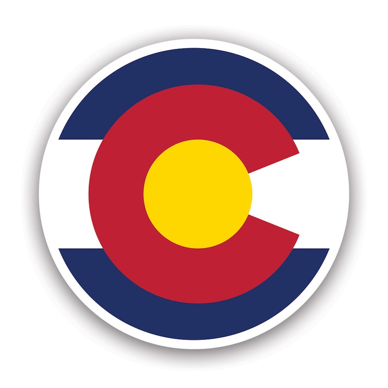 Colorado C Logo Round Flag Sticker - Decal - American Made - UV ...