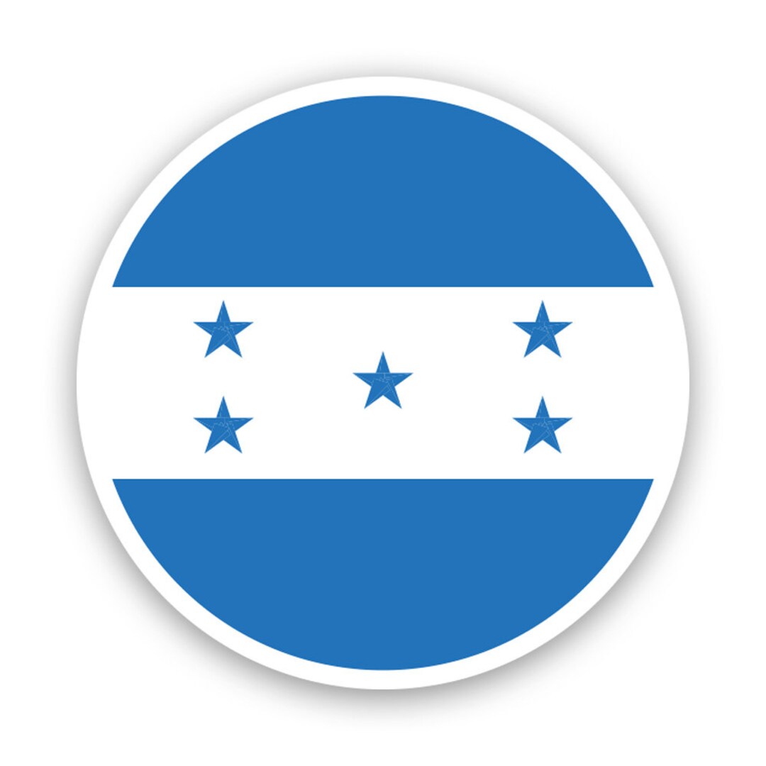 Round Honduran Flag Sticker - Decal - American Made - UV Protected ...