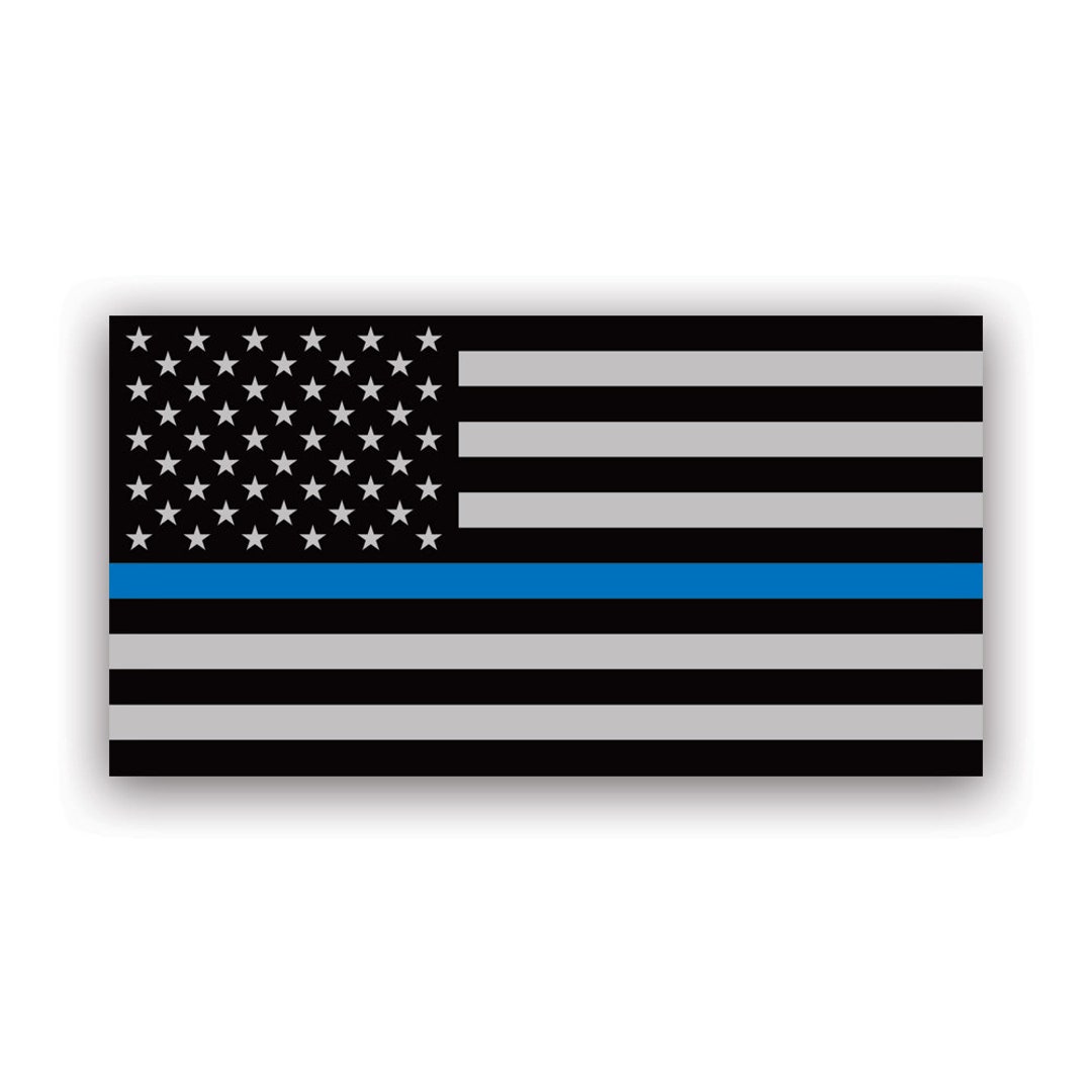 Thin Blue Line Subdued American Flag Sticker - Decal - American Made ...
