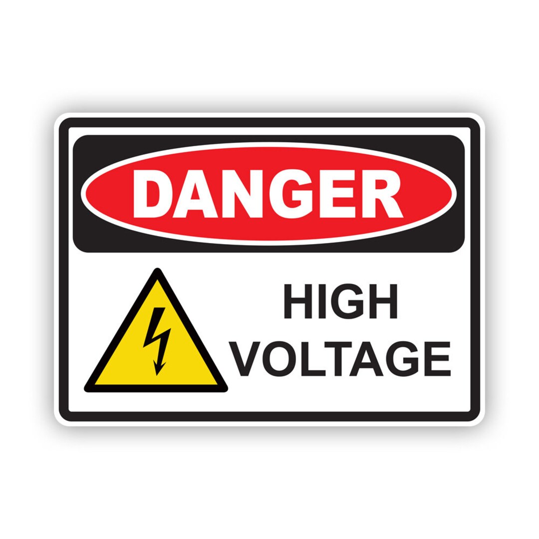 Danger High Voltage Sticker - Decal - American Made - UV Protected Door ...