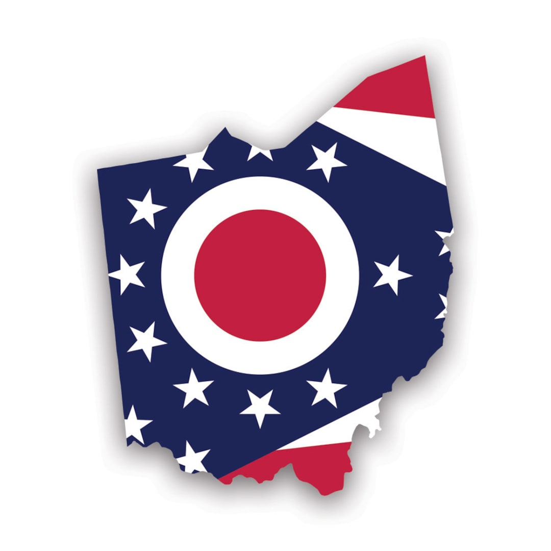 Ohio State Shaped Flag Sticker - Decal - American Made - UV Protected ...