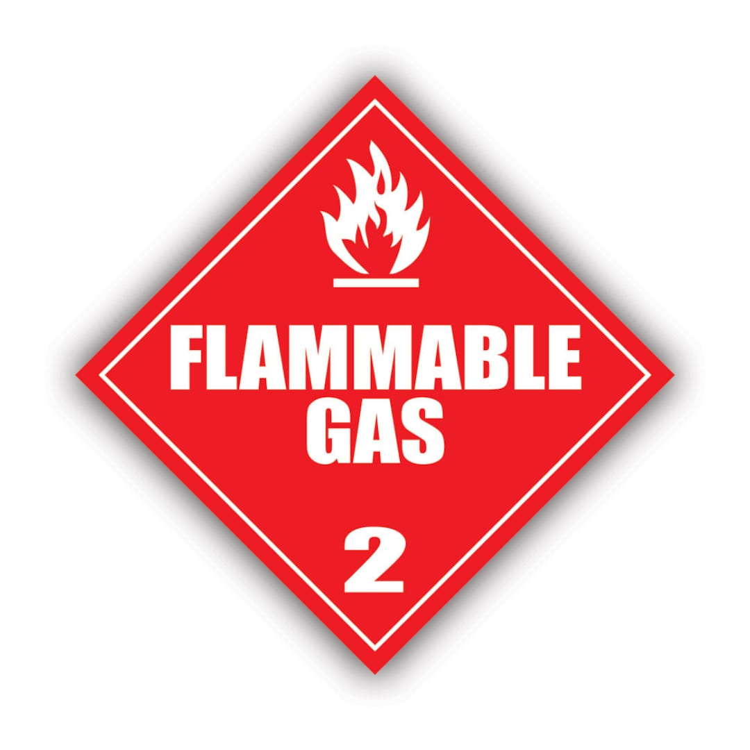 Red Flammable Gas Sticker - Decal - American Made - UV Protected ...