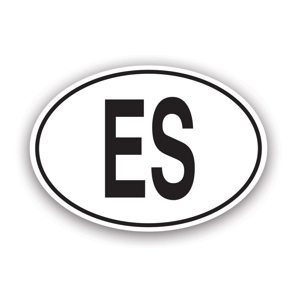 ES El Salvador Country Code Oval Sticker - Decal - American Made - UV ...