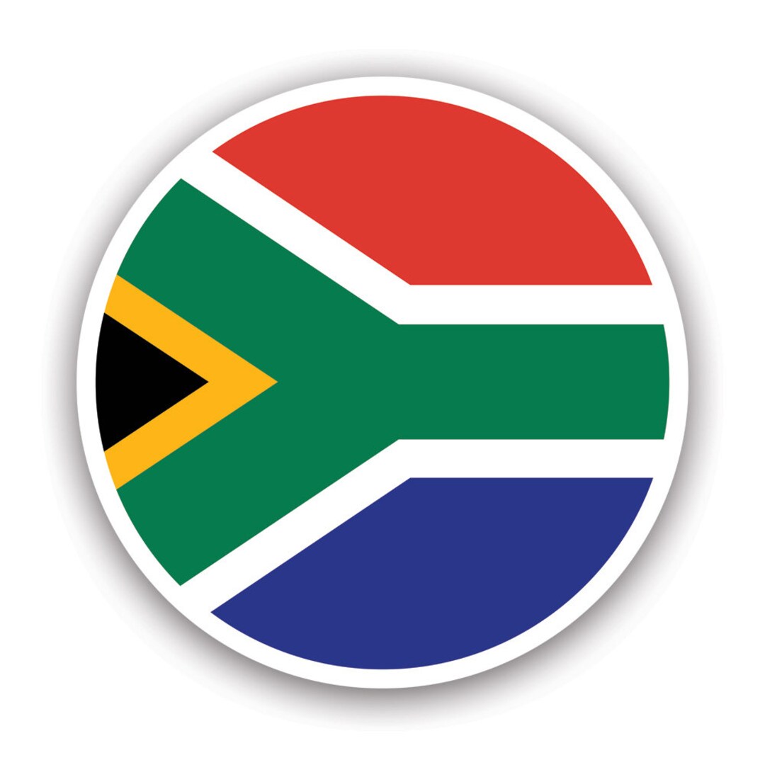 Round South African Flag Sticker - Decal - American Made - UV Protected ...