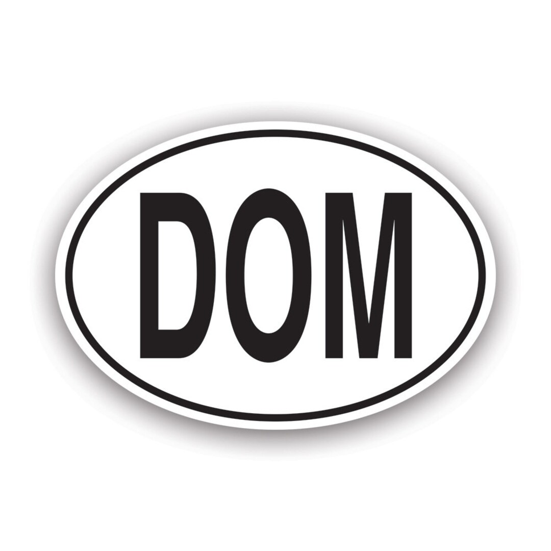DOM Dominican Republic Country Code Oval Sticker - Decal - American ...