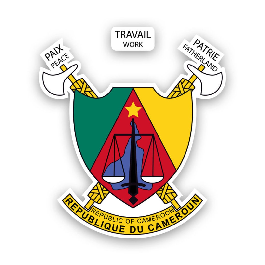 Cameroonian Coat of Arms Sticker - Decal - American Made - UV Protected ...