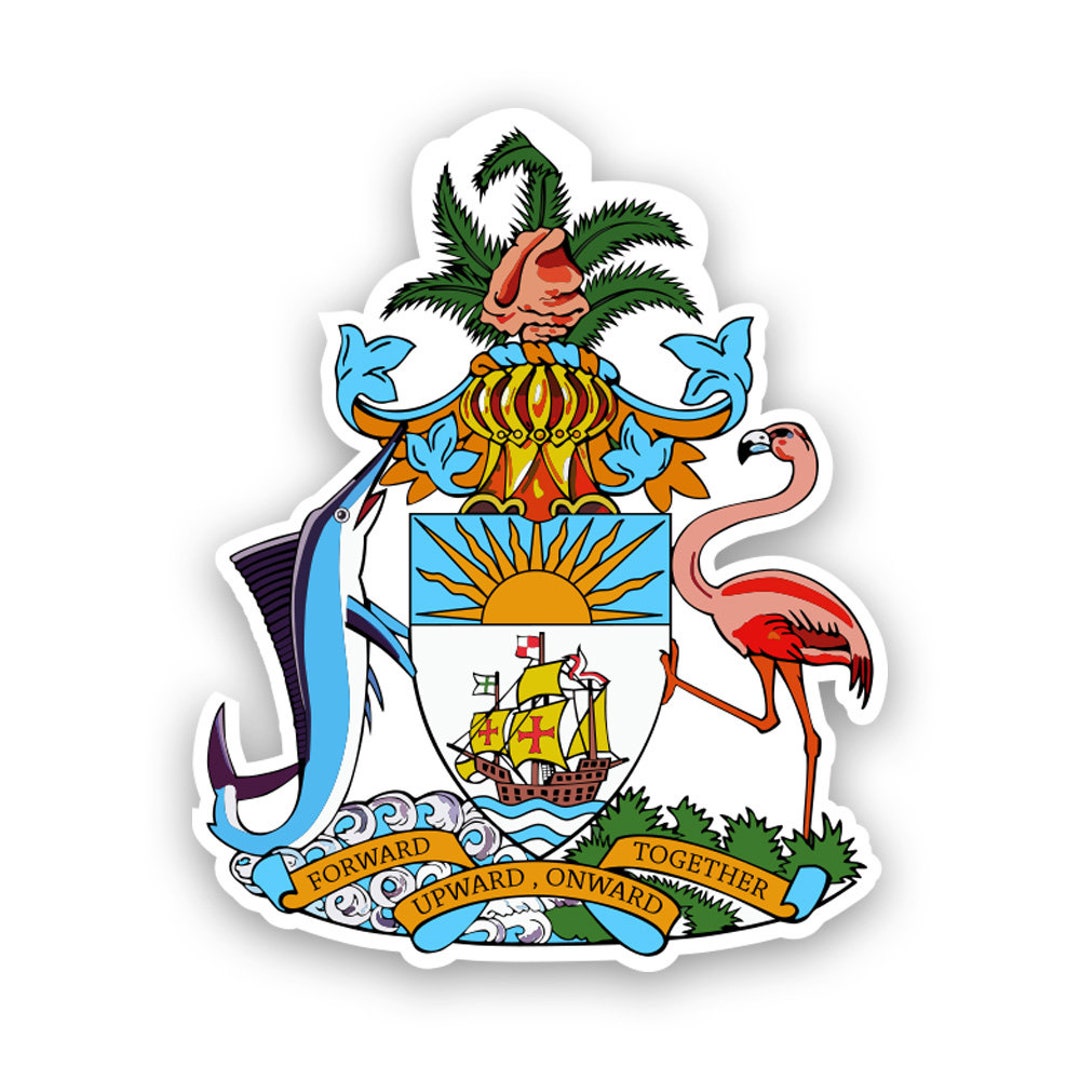 Bahamian Coat of Arms Sticker - Decal - American Made - UV Protected ...