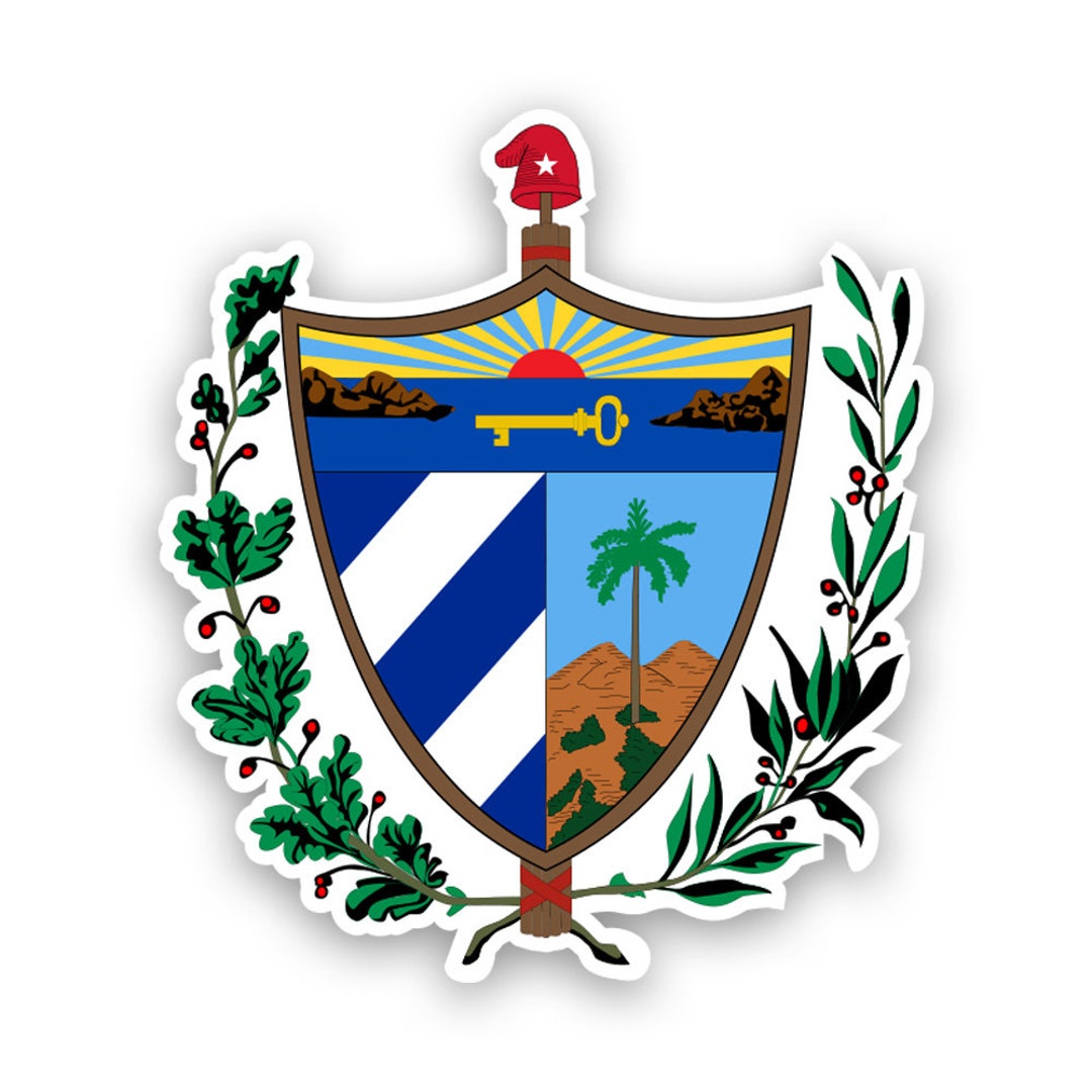 Cuban Coat of Arms Sticker - Decal - American Made - UV Protected Cuba ...
