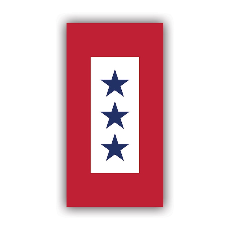 3 Blue Stars Service Flag Sticker - Decal - American Made - UV ...