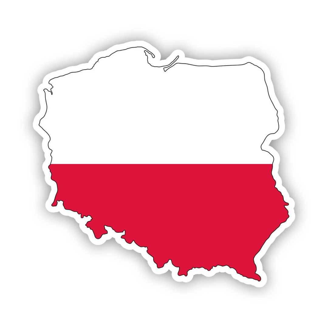 Polish Shaped Poland Flag Sticker Decal American Made UV Protected ...