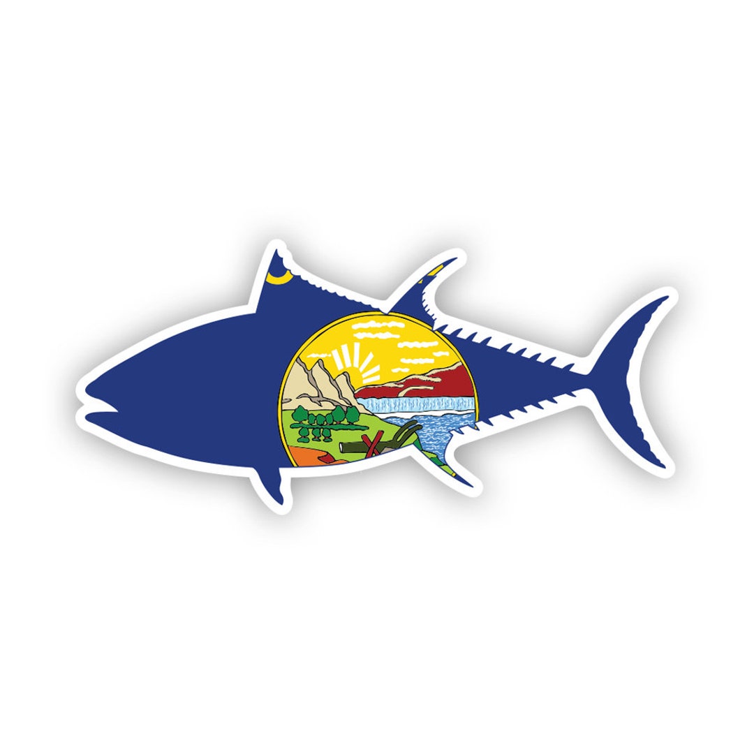 Montana Tuna Flag Sticker Decal American Made UV Protected Bluefin ...