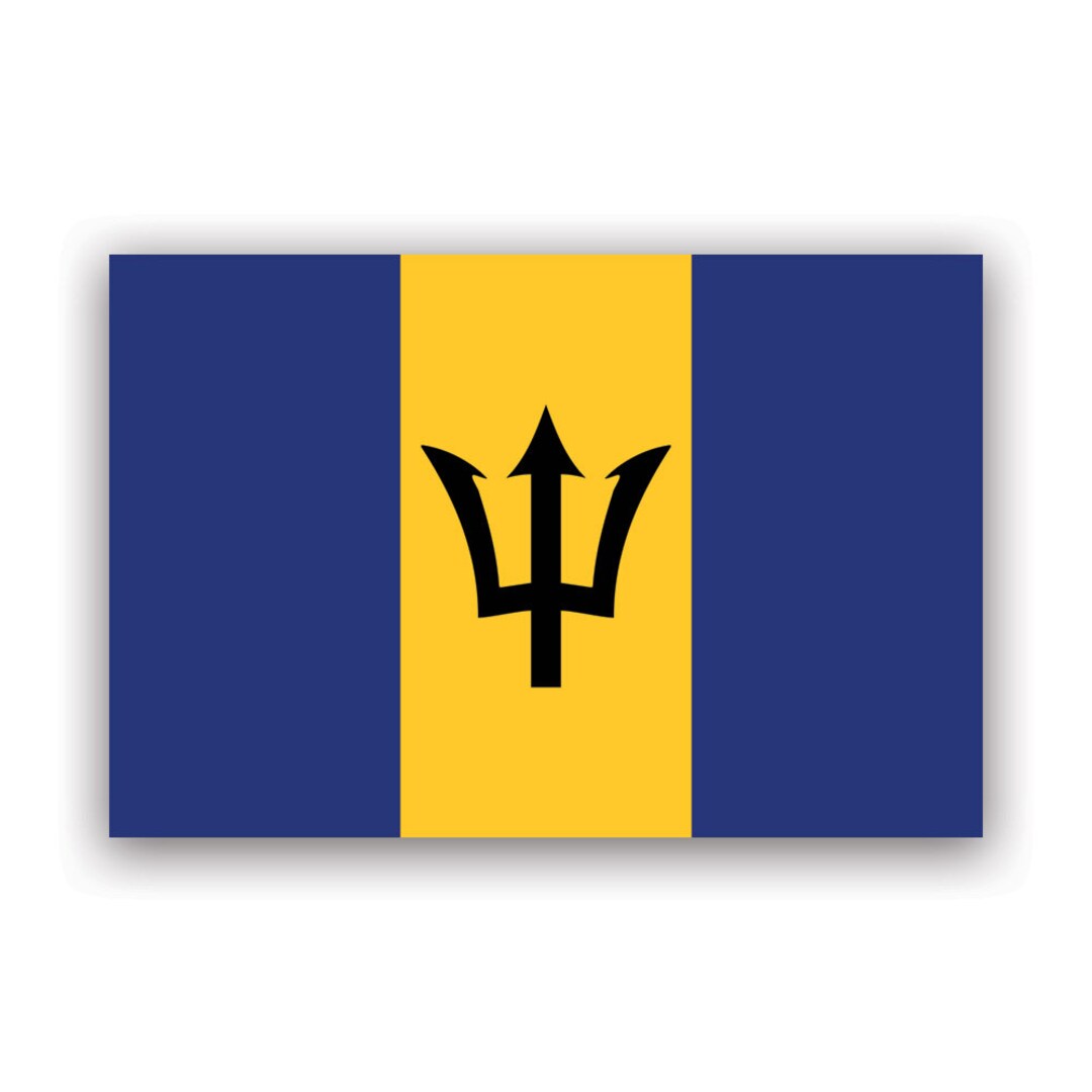 Barbados Flag Sticker - Decal - American Made - UV Protected ...