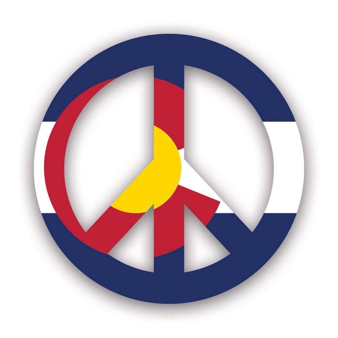 Colorado Flag Peace Symbol Sticker - Decal - American Made - UV ...