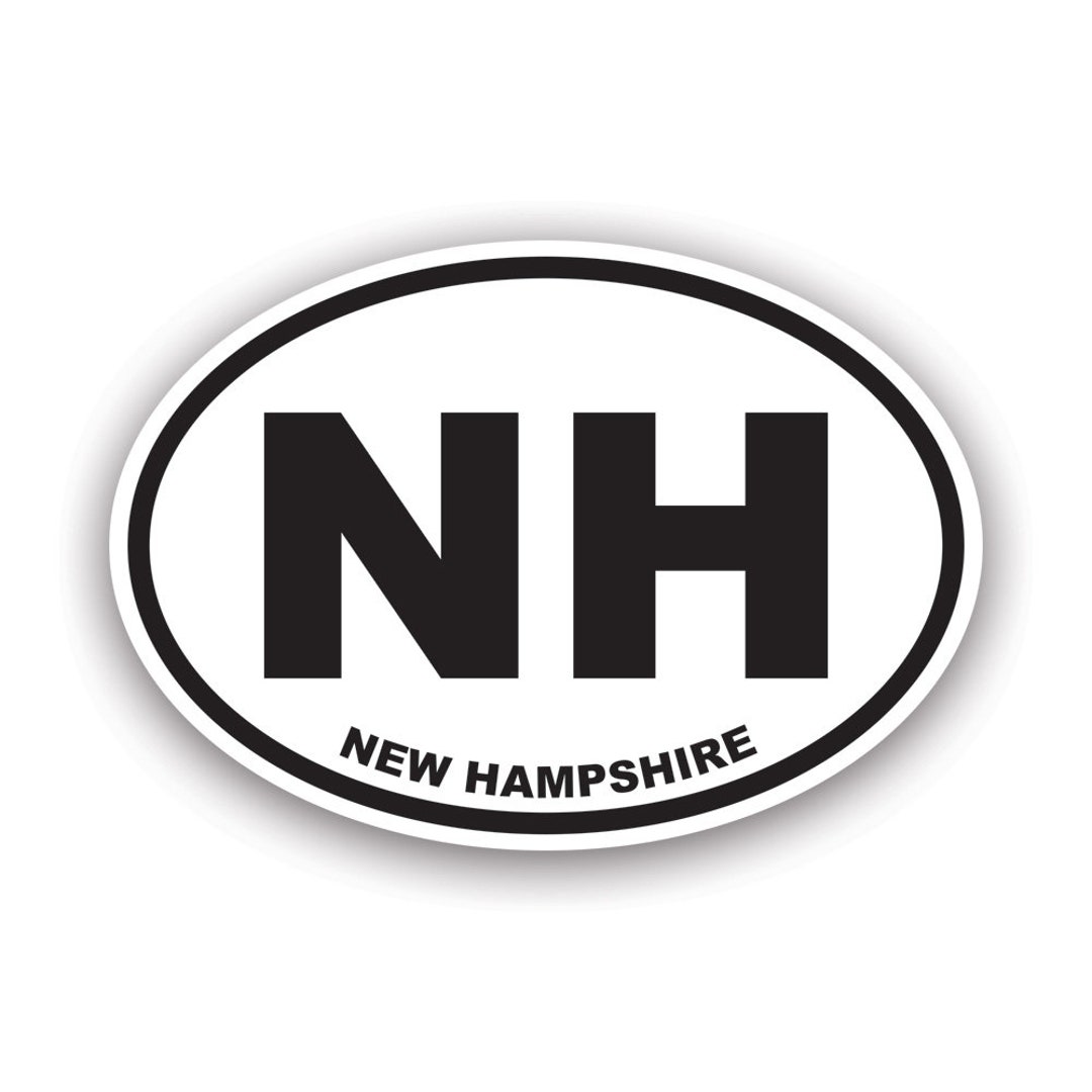 New Hampshire Euro Oval Sticker - Decal - American Made - UV Protected ...