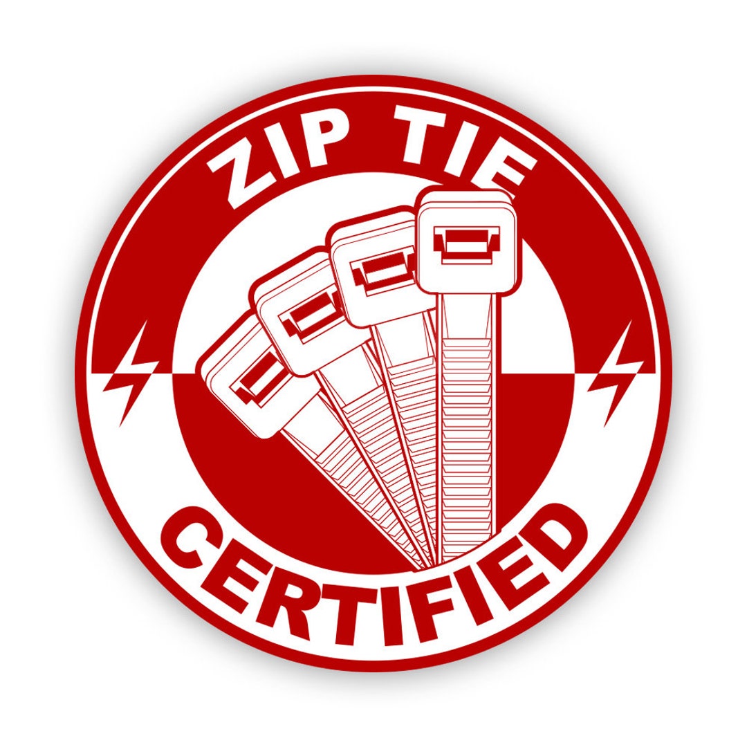 Red Zip Tie Certified Sticker Decal American Made UV Protected Ziptie ...