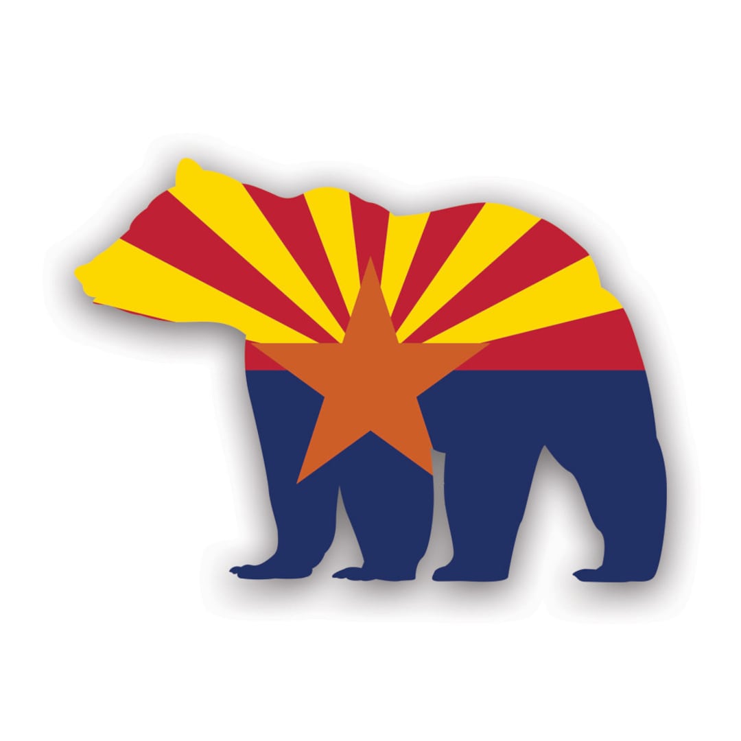 Calcomanía de la bandera del oso de Arizona - Calcomanía - Hecho en ...