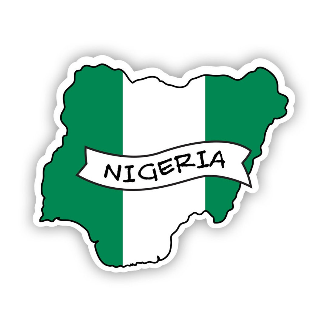 Nigerian Shaped Nigeria Flag Sticker Decal American Made UV Protected ...
