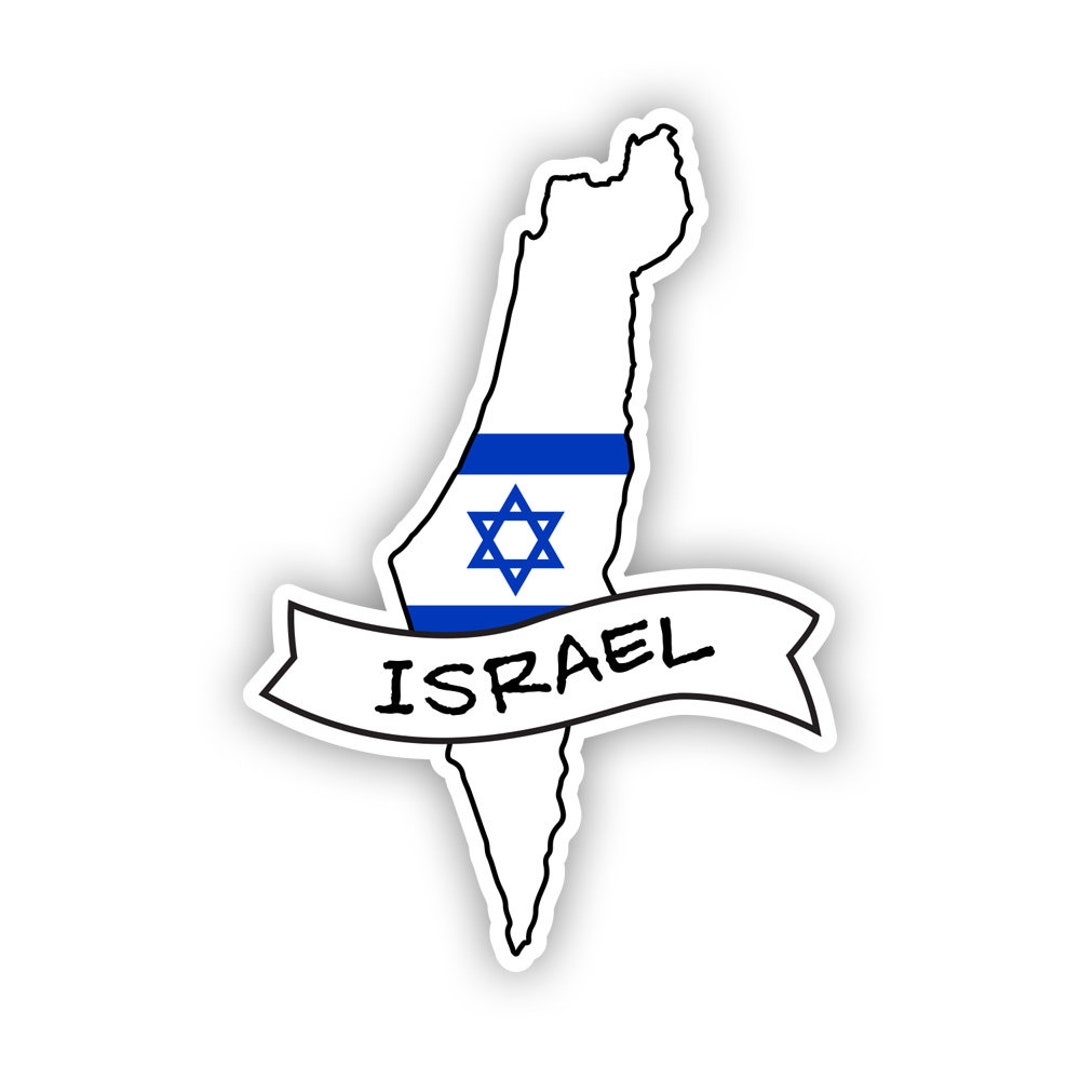 Israeli Shaped Israel Flag Sticker Decal American Made UV Protected ...