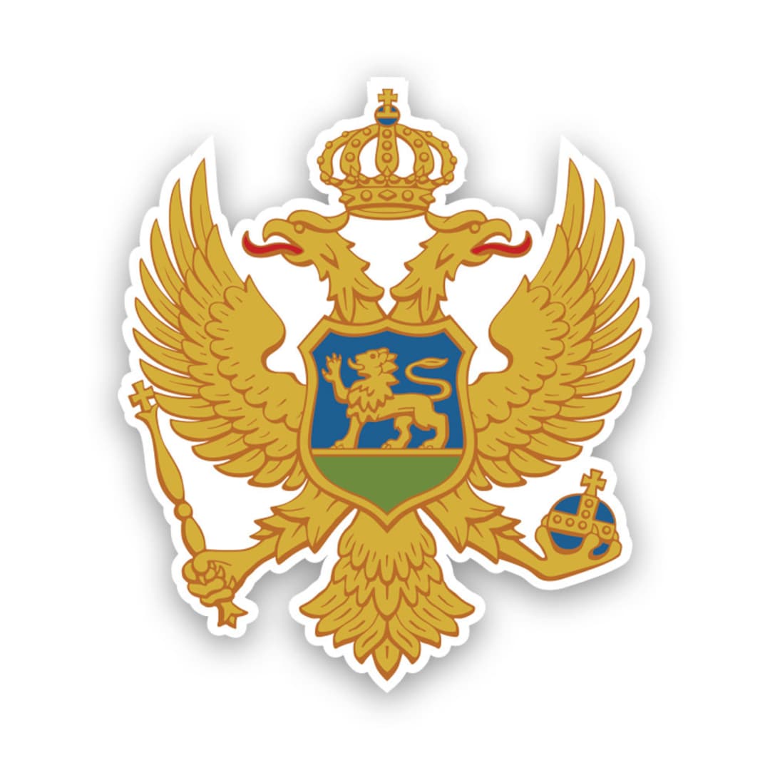 Montenegrin Coat of Arms Sticker - Decal - American Made - UV Protected ...
