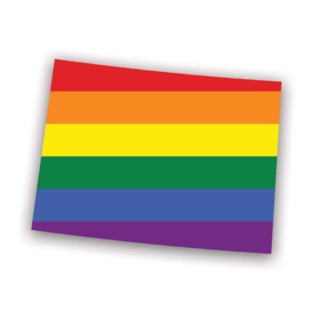 Colorado State Shaped Gay Pride Rainbow Flag Sticker - Decal - American ...