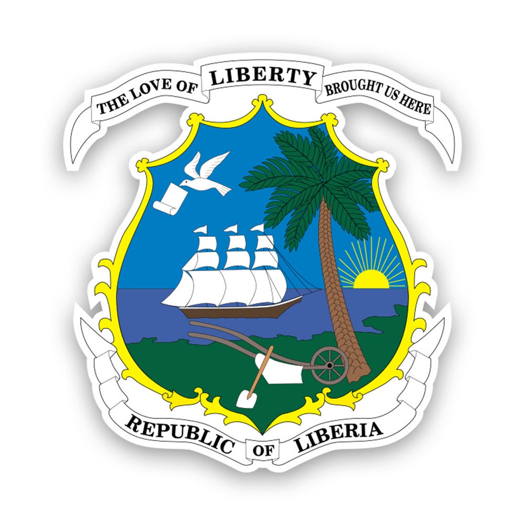 Liberian Coat of Arms Sticker - Decal - American Made - UV Protected ...