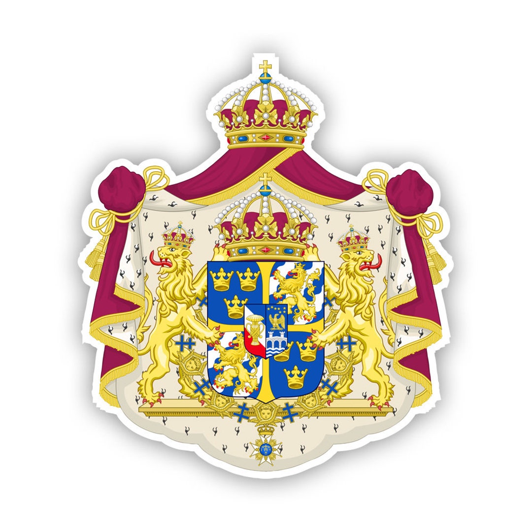 Swedish Coat of Arms Sticker Decal American Made UV Protected Sweden ...