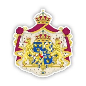 Swedish Coat of Arms Sticker Decal American Made UV Protected Sweden ...