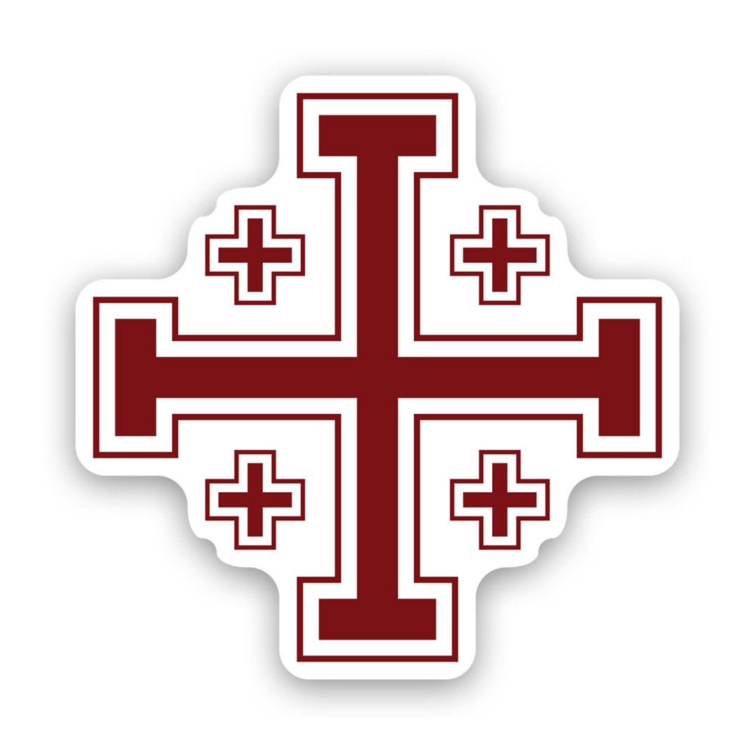 Jerusalem Cross Sticker Decal - Self Adhesive Vinyl - Weatherproof ...