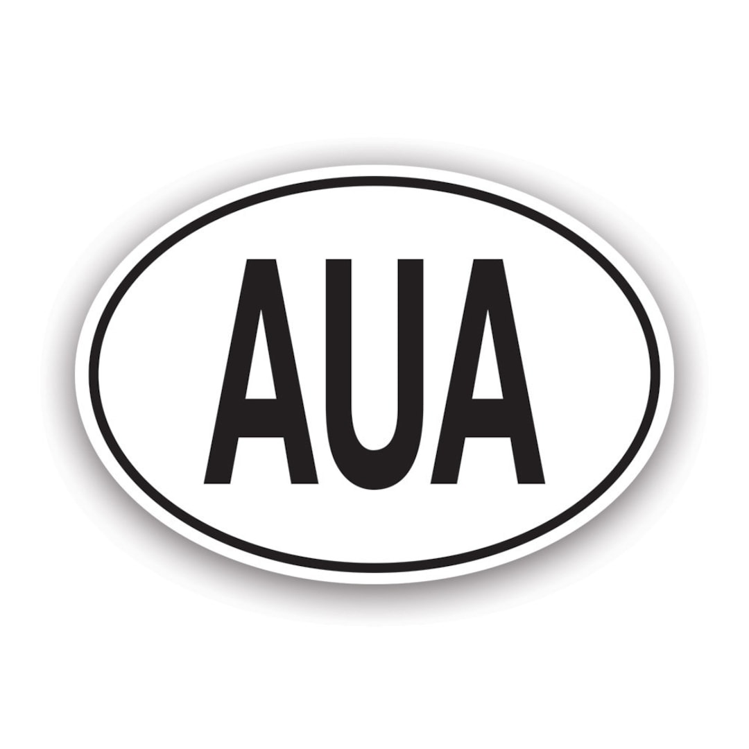 AUA Aruba Country Code Oval Sticker - Decal - American Made - UV ...
