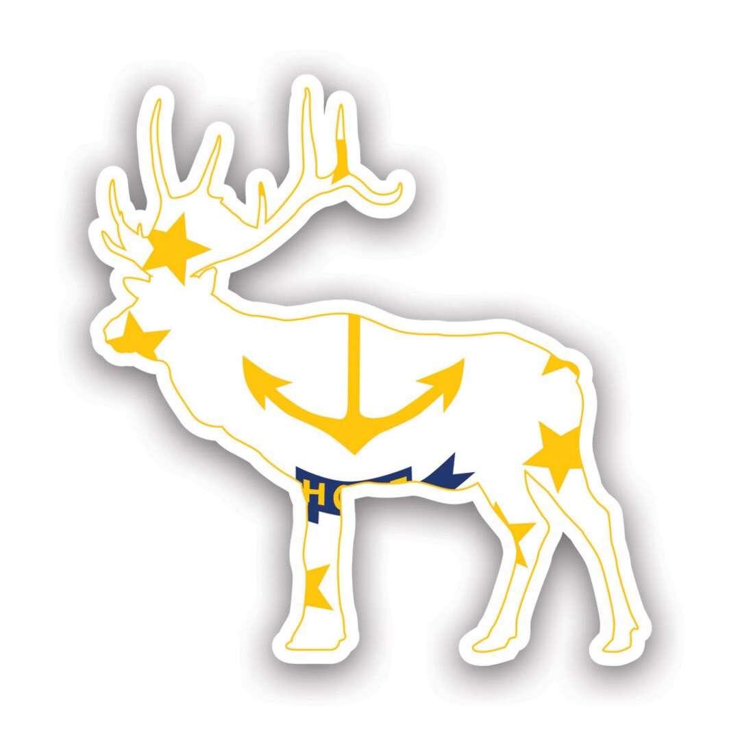 Rhode Island Deer Shaped Flag Sticker - Decal - American Made - UV ...