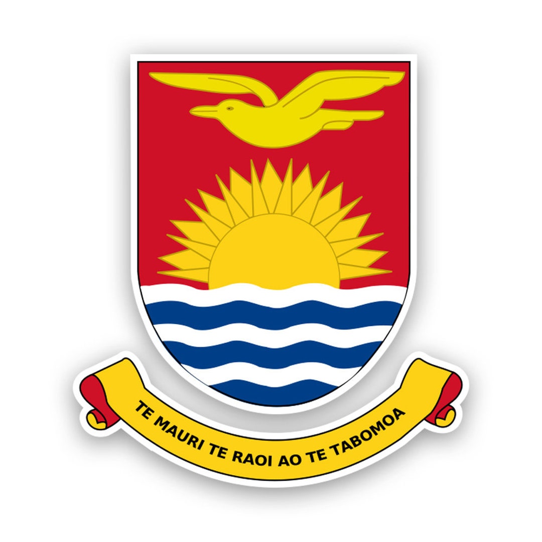 Kiribati Coat of Arms Sticker Decal American Made UV Protected I ...
