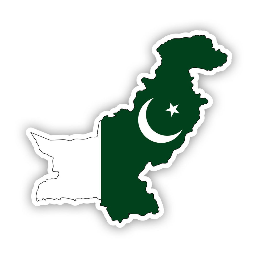 Pakistani Shaped Pakistan Flag Sticker - Decal - American Made - UV ...