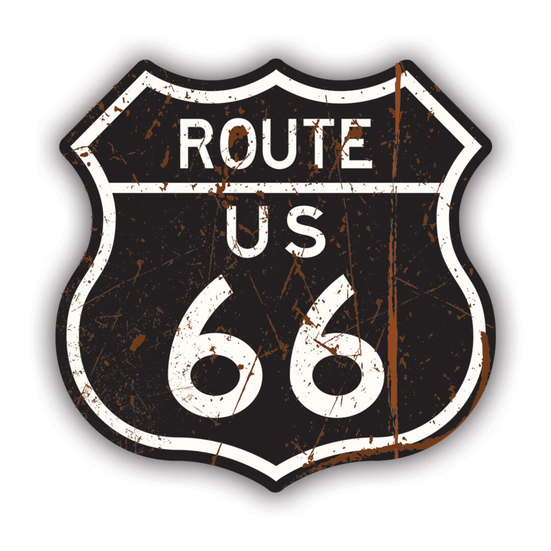 Vintage Route 66 Sign Sticker - Decal - American Made - UV Protected ...