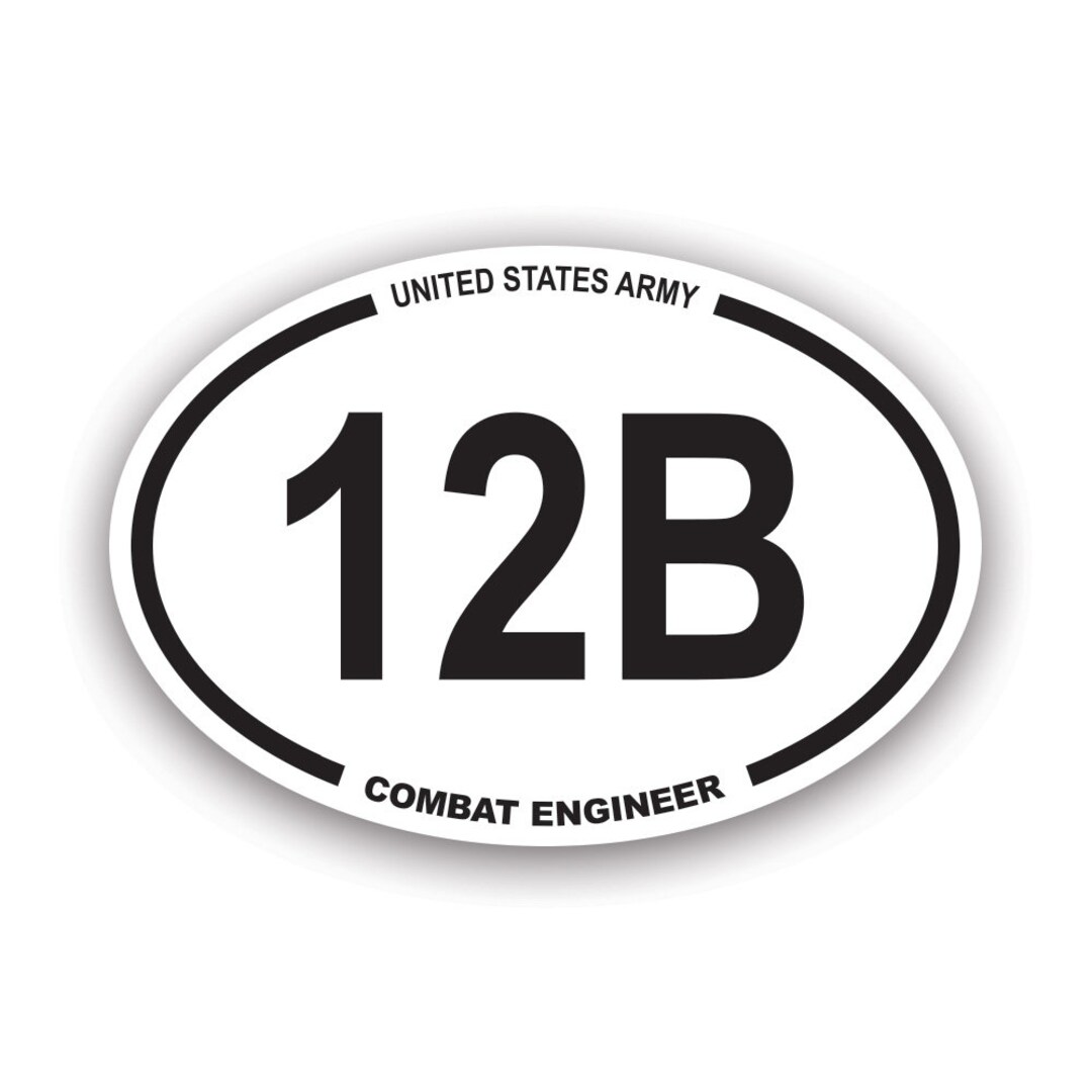 United States Army MOS 12B Combat Engineer Oval Sticker - Decal ...