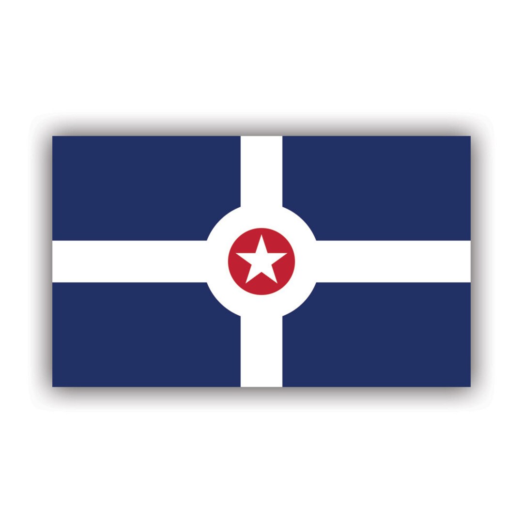 Indianapolis Flag Sticker - Decal - American Made - UV Protected ...