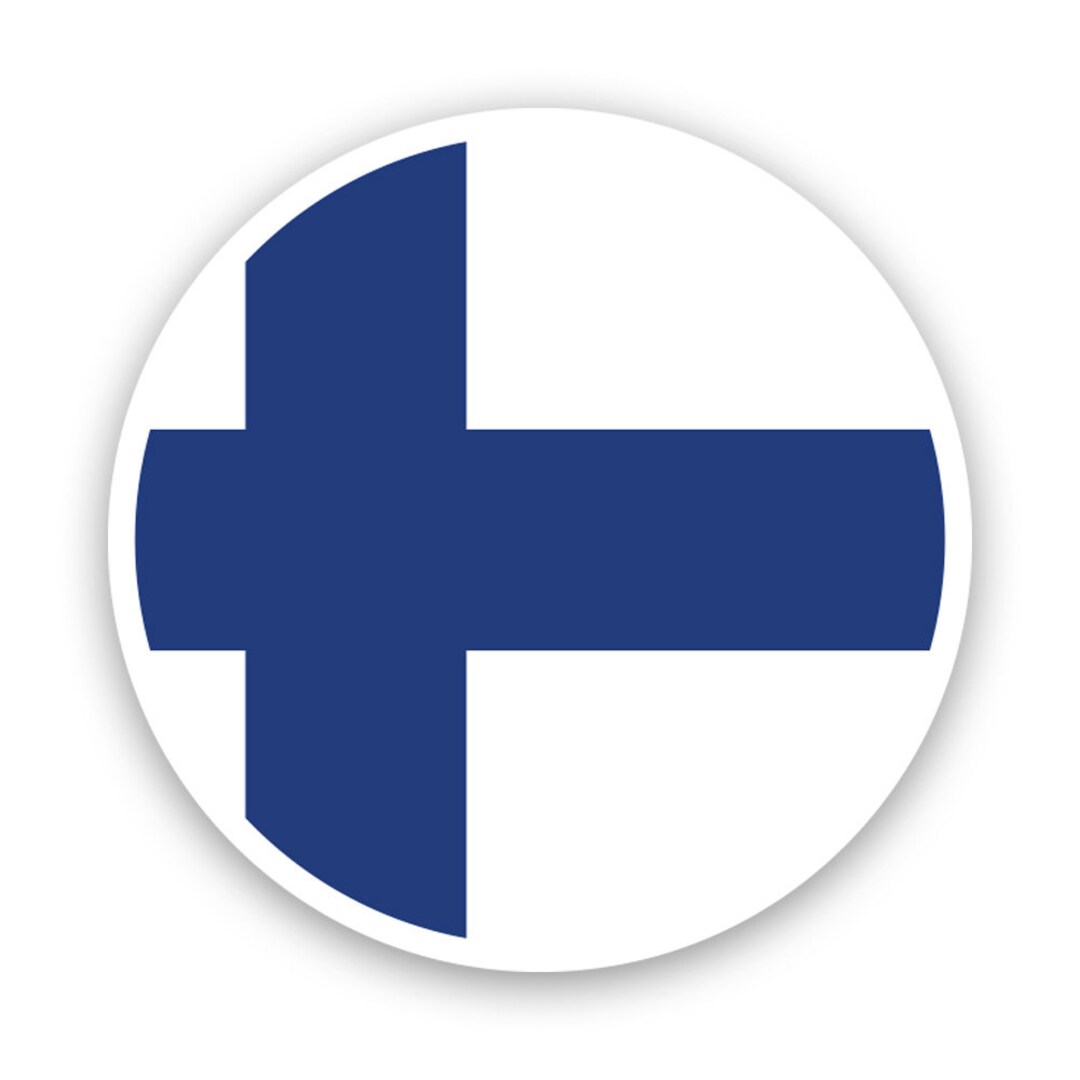 Round Finnish Flag Sticker - Decal - American Made - UV Protected ...