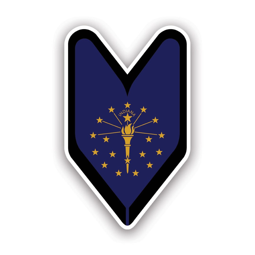 Indiana Driver Badge Sticker - Decal - American Made - UV Protected ...