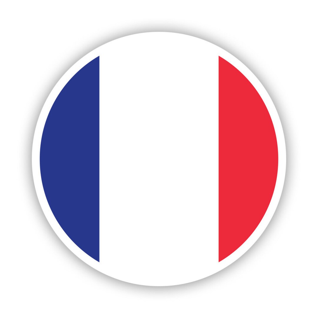 Round French Flag Sticker Decal American Made UV Protected France ...