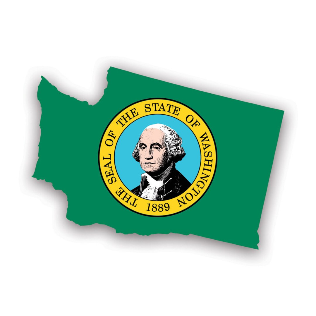 Washington State Shaped Flag Sticker - Decal - American Made - UV ...