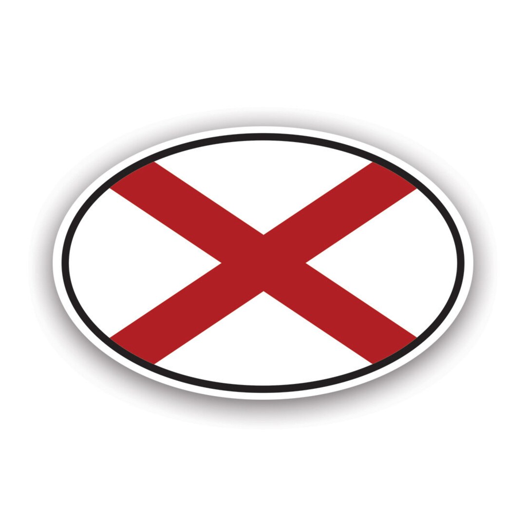 Alabama Flag Oval Sticker - Decal - American Made - UV Protected V4 Al ...