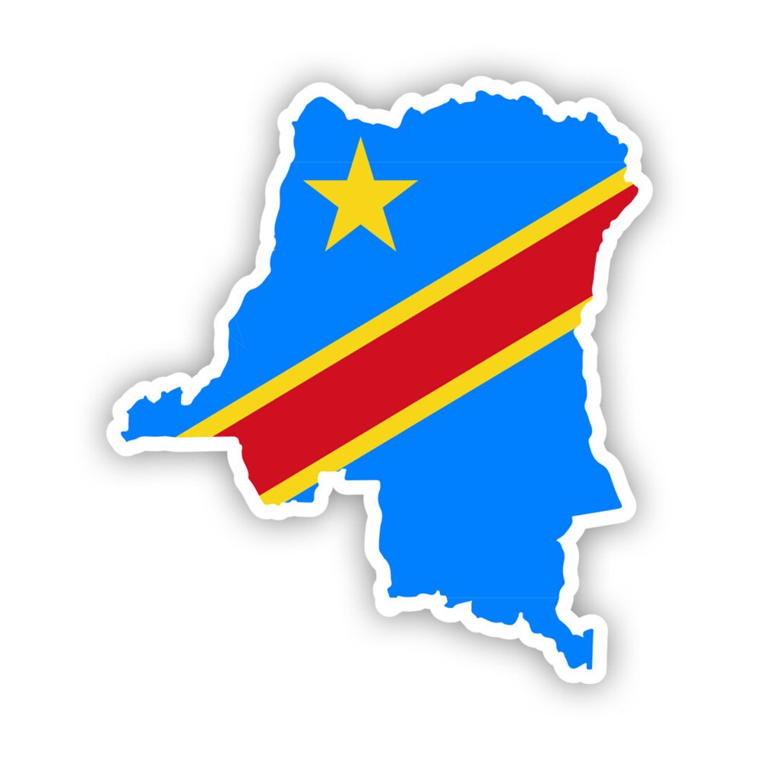 Congolese Shaped Congo Flag Sticker - Decal - American Made - UV ...