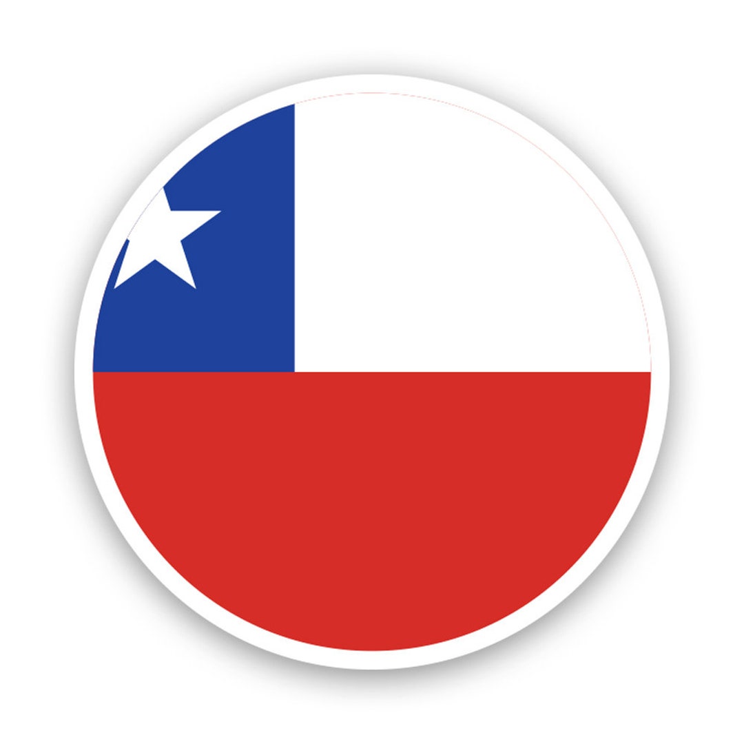 Round Chilean Flag Sticker Decal American Made UV Protected Chile Chl ...