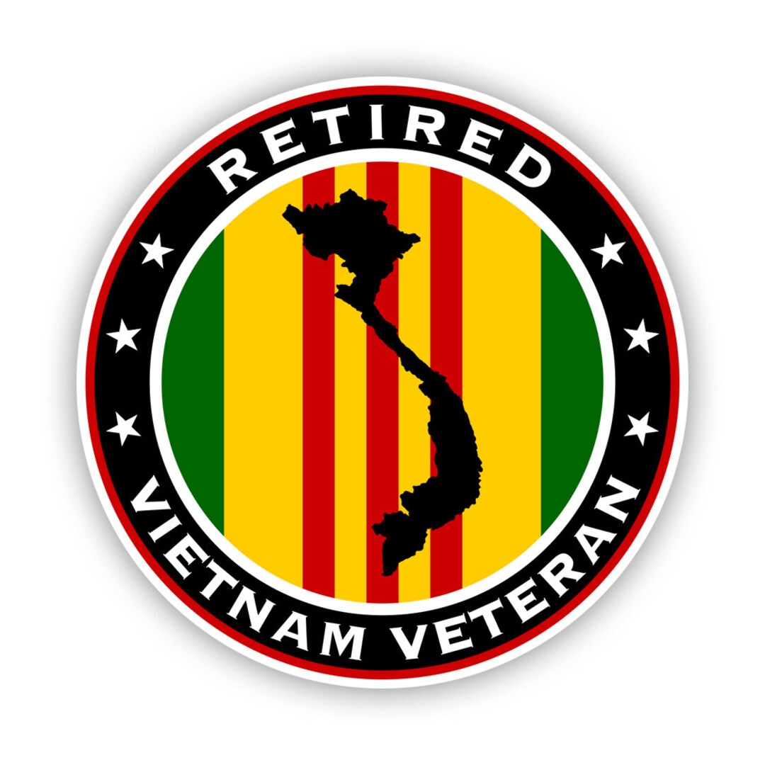 Retired Vietnam Veteran Sticker - Decal - American Made - UV Protected ...