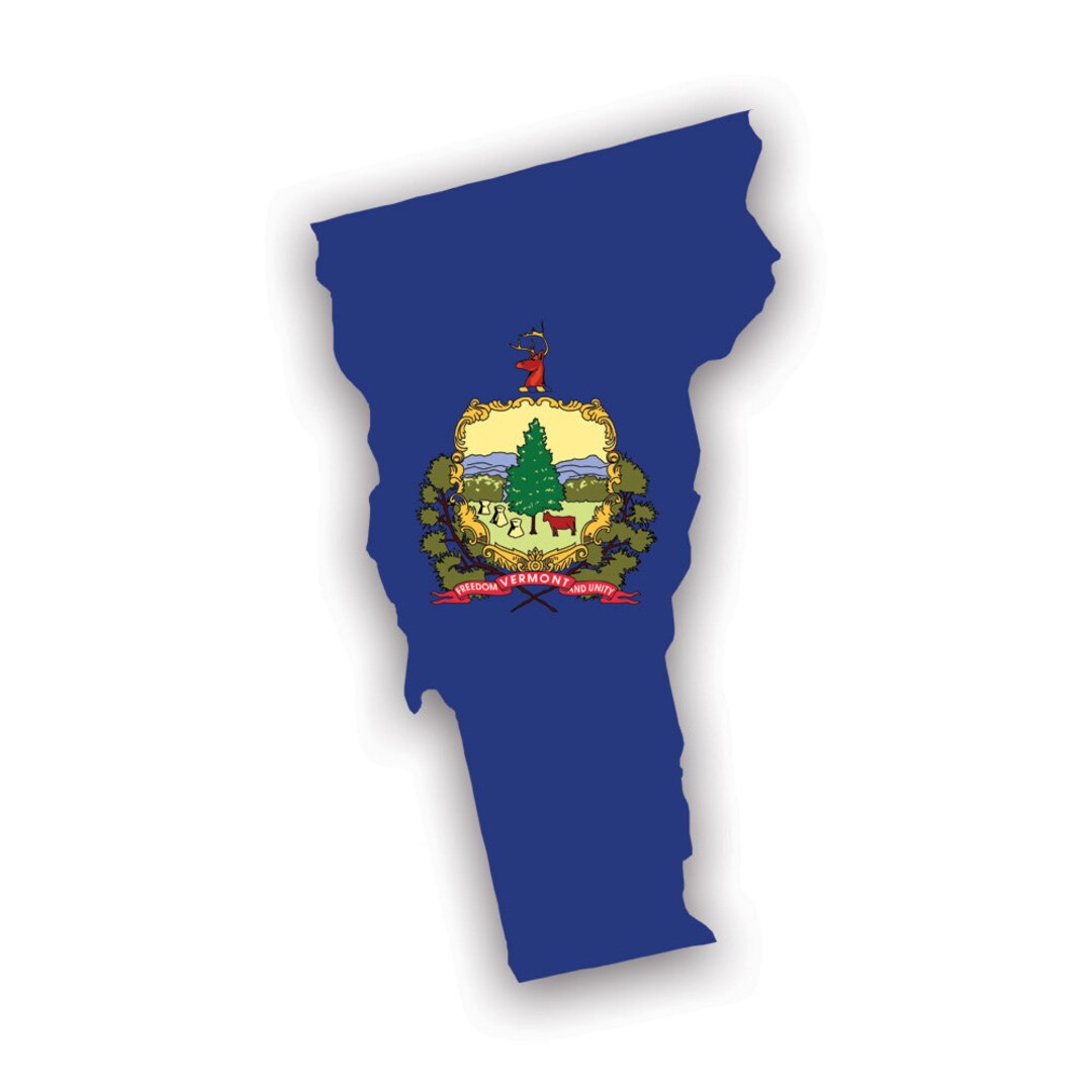 Vermont State Shaped Flag Sticker - Decal - American Made - UV ...