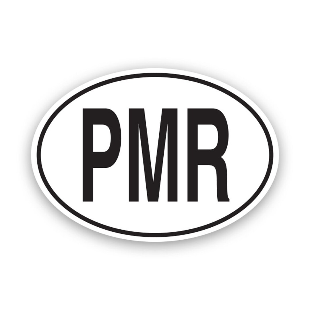 PMR Transnistria Country Code Oval Sticker - Decal - American Made - UV ...