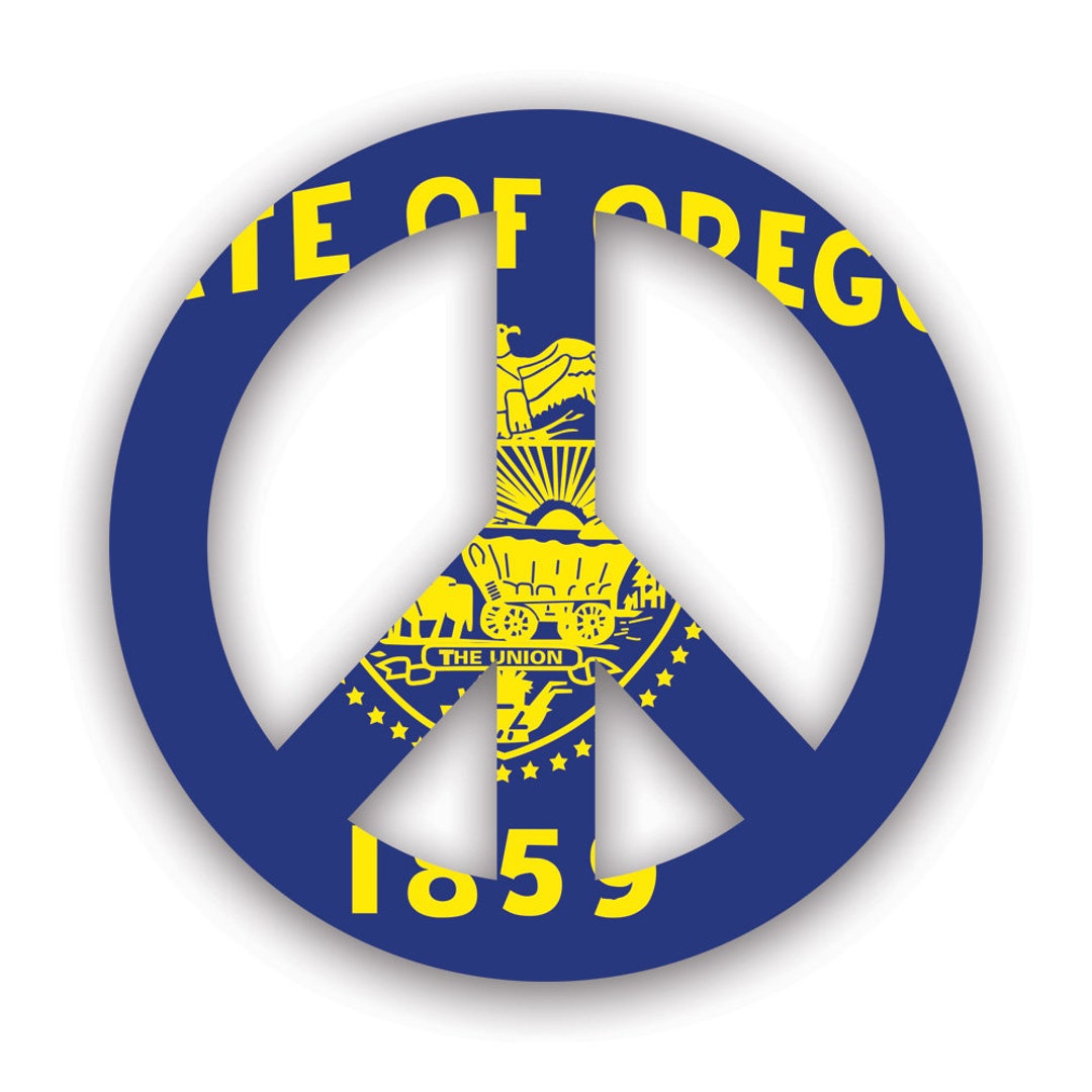 Oregon Flag Peace Symbol Sticker - Decal - American Made - UV Protected ...