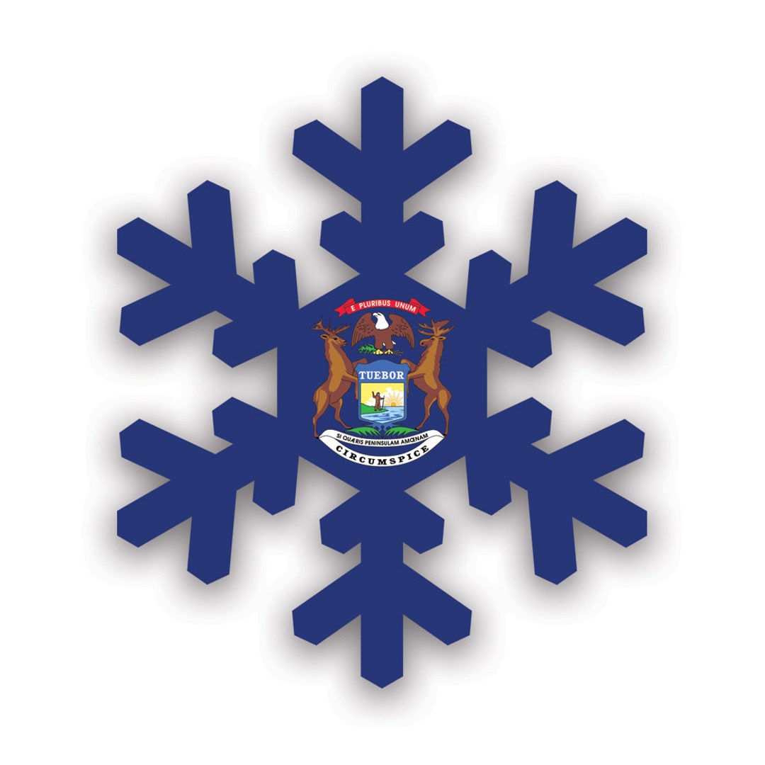 Michigan Snowflake Sticker - Decal - American Made - UV Protected Mi ...