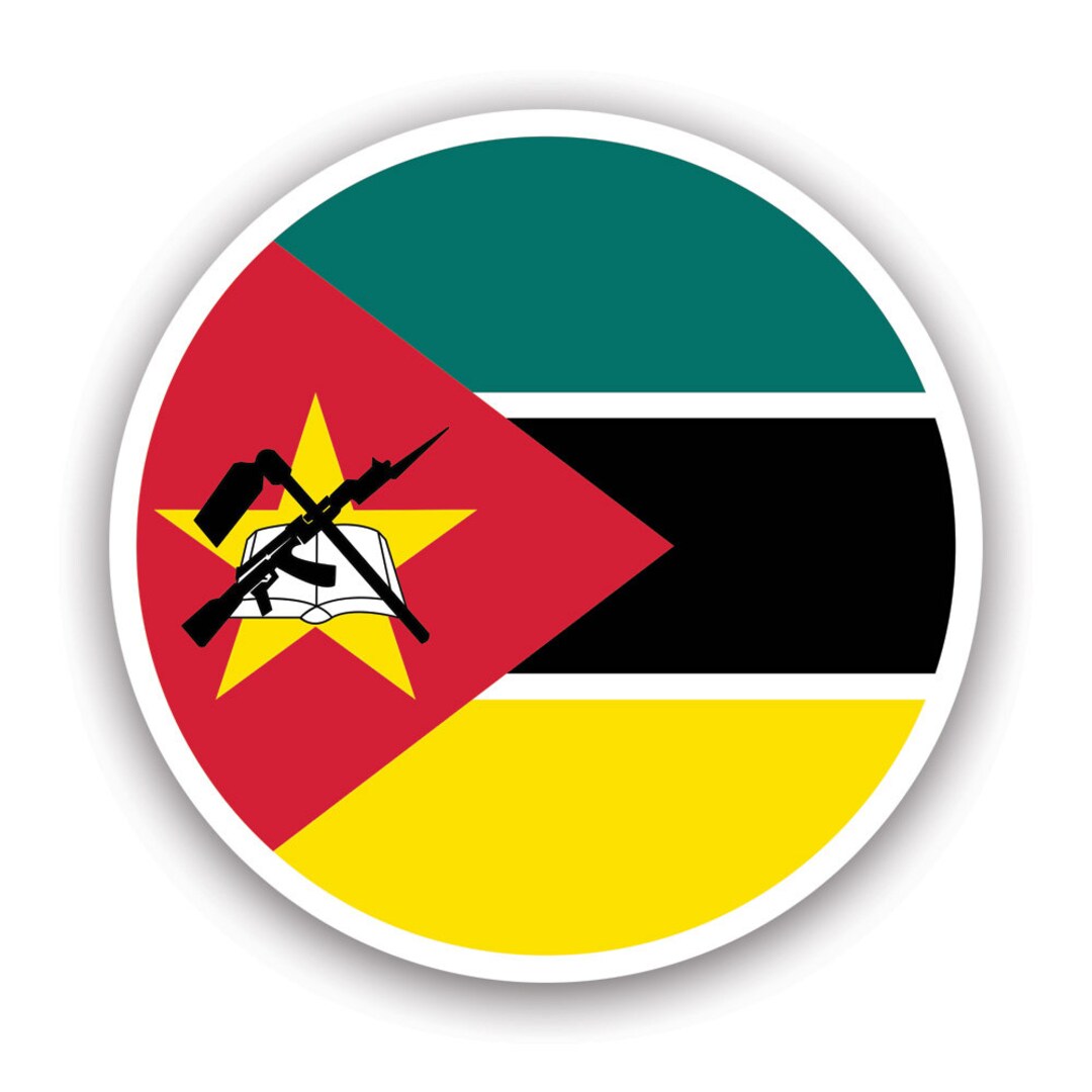 Round Mozambican Flag Sticker - Decal - American Made - UV Protected ...