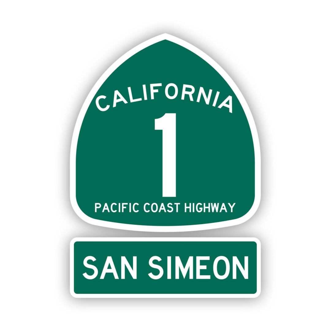 PCH 1 San Simeon Sign Sticker - Decal - American Made - UV Protected ...